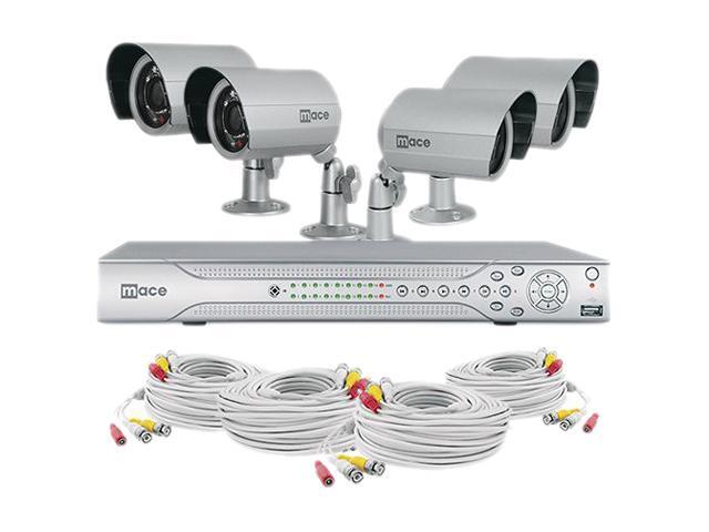 Mace MVK-SQ8CH4CAMB 8 Channel Security DVR and 4 IR Bullet Cameras ...