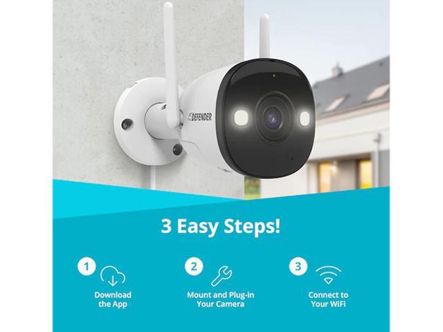 Defender Guard Pro 2K WiFi. Plug-In Power Security Camera with Color ...
