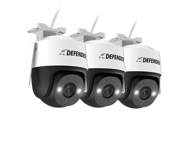 Defender Guard Pro PTZ 2K QHD WiFi Plug-In Power Security Camera ...