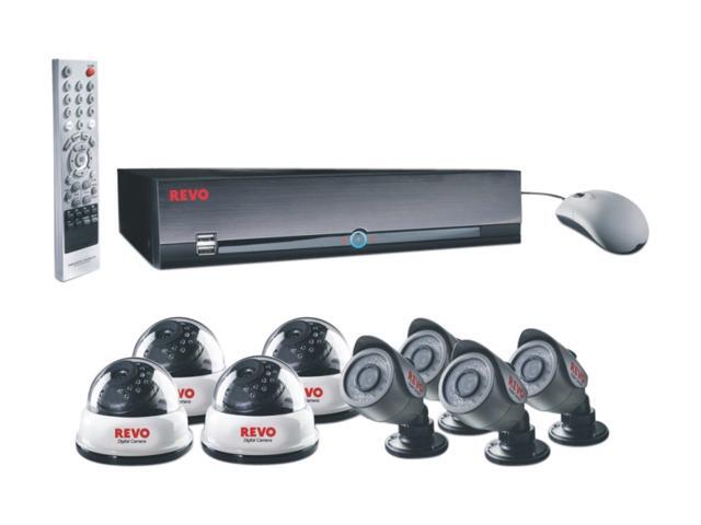 REVO America R16D4BB4B-2000 16-Channel 8-Camera Digital Video Recording ...