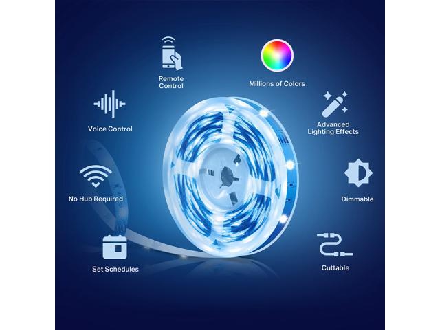 TP-Link Tapo Smart LED Light Strip, 16M RGB Colors, Sync-to-Sound, 16 ...