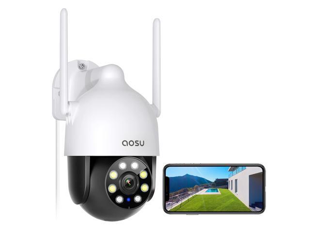 Aosu Wireless Outdoor Security Camera, 2K HD with 360° Pan-Tilt ...