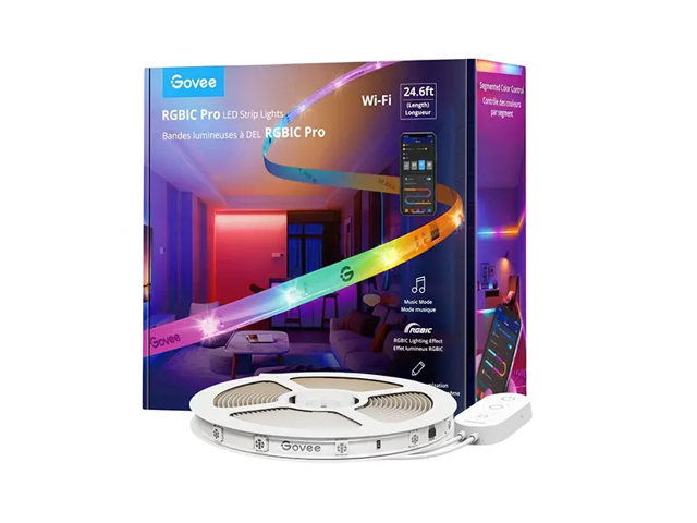 Govee RGBIC Pro Indoor Wi-Fi LED Strip Lights - 24.6ft - Newegg.com