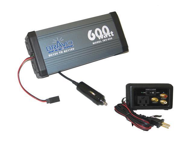 BRAVO INV-600 600 Watt Peak 110v AC to 12 volt DC Power Inverter ...