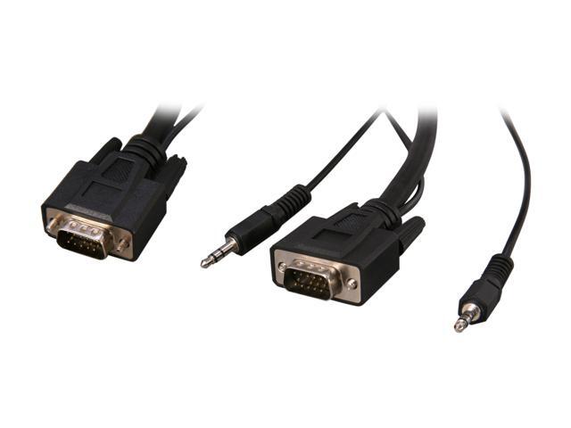 Rosewill 25 ft. VGA / SVGA Male to Male Cable w/ 3.5mm Stereo Audio ...