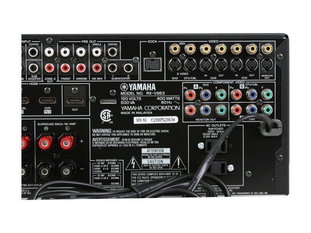 Open Box: YAMAHA RX-V863BL 7.2-Channel Digital Home Theater Receiver ...