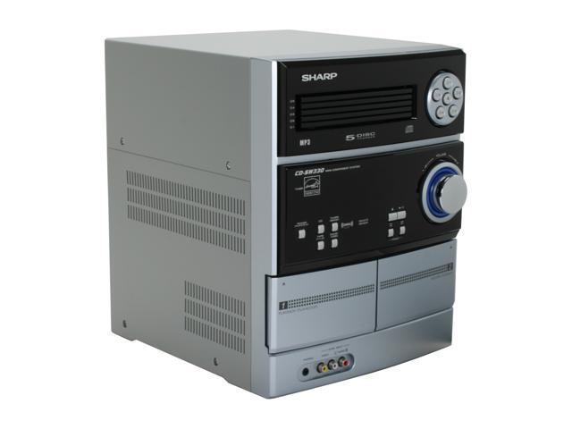 SHARP CD/Cassette/MP3/Radio 5-Disc Changer Mini Audio System CD-SW330 ...