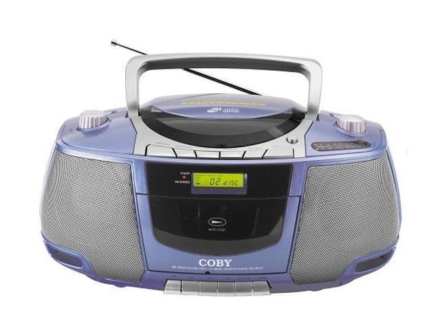 COBY Portable Stereo MP3/CD/Cassette Player with AM/FM Radio MP-CD450 ...