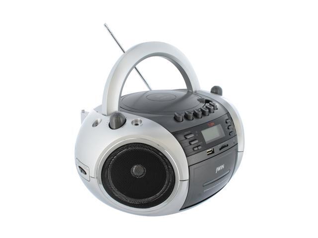 jWIN Portable MP3/CD Player with Cassette & USB/SD/MMC Slot (Black) JX ...