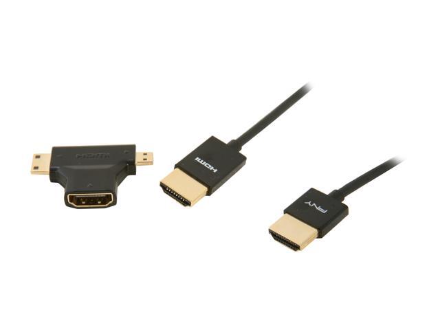 PNY 3-in-1 12ft Smart Active HDMI® Cable with HDMI® Mini & HDMI® Micro ...