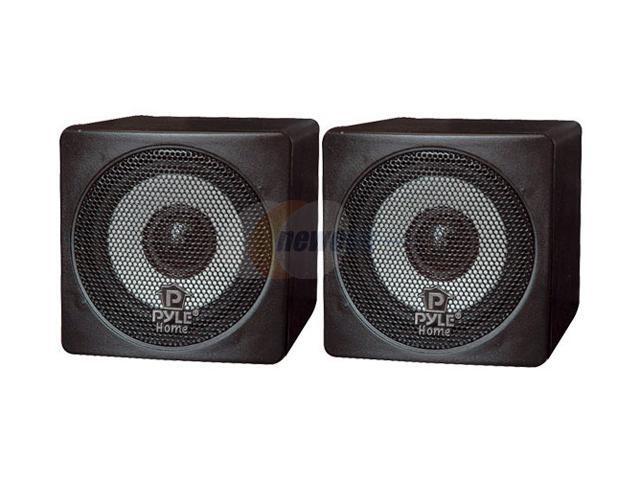 PYLE PCB3BK Mini Cube Bookshelf Speaker (Black) 3'' 100 Watt Pair ...