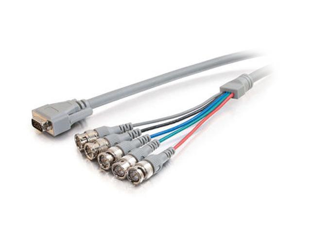 C2G 07573 Premium VGA (HD15) Male to RGBHV (5-BNC) Male Video Cable ...