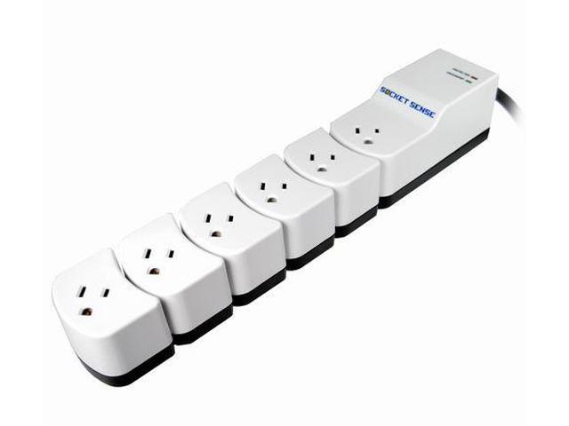 Socket Sense SRG-SS1650W-06 6 Feet 6 Outlets 2160 Joules Expandable ...