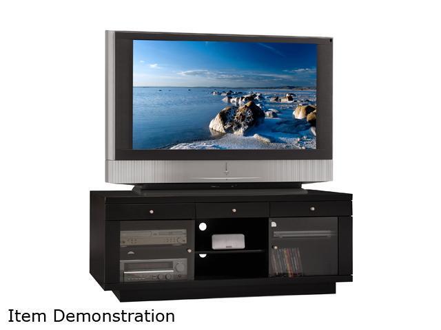 BUSH FURNITURE VS13988-03 Satin Black TV Stand - Newegg.com