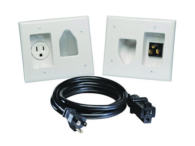 DataComm 45-0023-WH Recessed Pro-Power Kit with Straight Blade Inlet ...