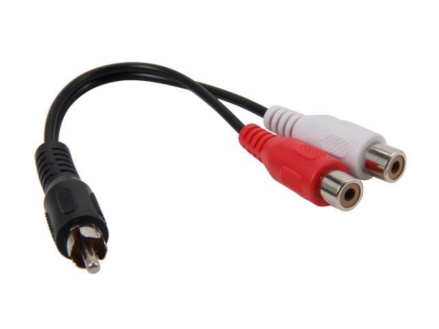 Coboc 6 inch RCA Male to 2 RCA Female Cable (Black) - Newegg.com