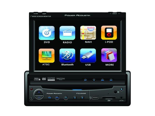 Power Acoustik 1-Din DVD Receiver w/ 7" Flip-Up Touch Screen ...