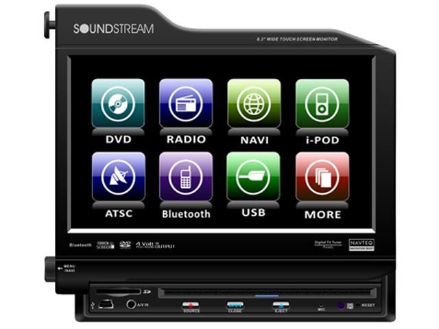 SOUNDSTREAM DVD Receiver w/ 8.3" Flip-Up Touch Screen & Bluetooth ...