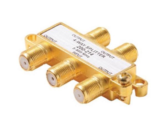 Steren 200-214 4-Way 900MHz Mini RF Splitter, Gold - Newegg.com