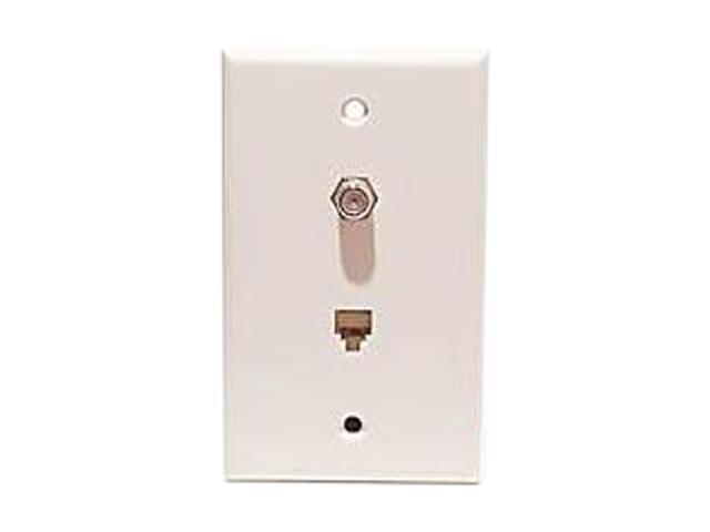 Steren 300-234WH 2 Socket TV/Phone Faceplate - Newegg.com