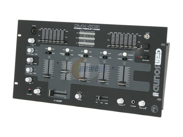 GEM SOUND DMX-2031 4-Channel Rackmount Mixer with Graphic Equalizer ...