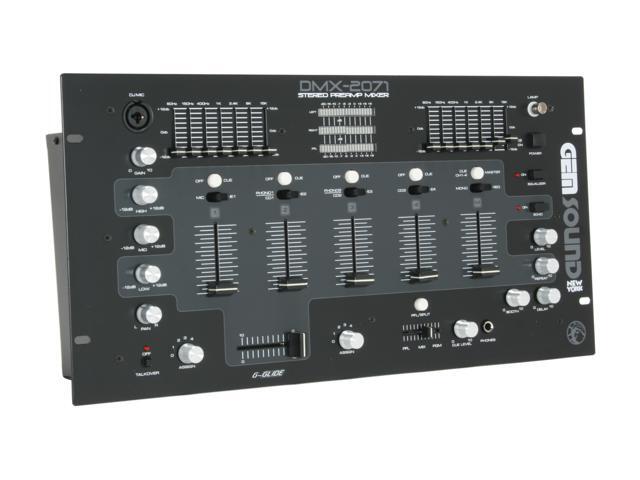 GEM SOUND DMX-2071 4-Channel Rackmount Mixer with EQ and Digital Echo ...