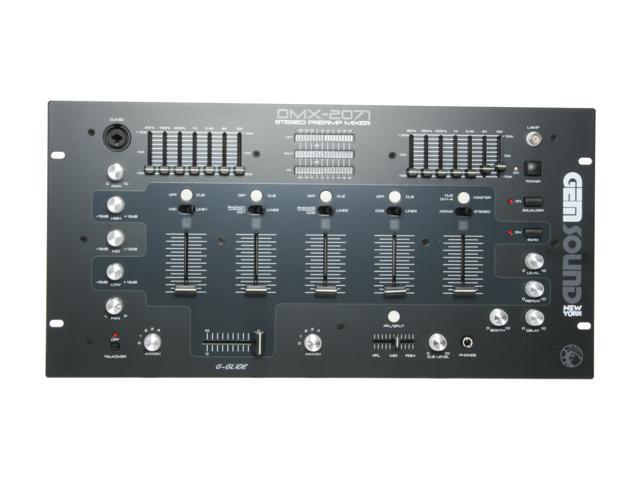GEM SOUND DMX-2071 4-Channel Rackmount Mixer with EQ and Digital Echo ...