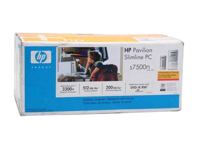 HP Desktop PC Pavilion S7500N(EX254AA#ABA) 3300+ 512MB DDR 200GB HDD ...