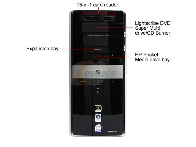 HP Desktop PC Pavilion M9450F(FK789AA) Intel Core 2 Quad Q9300 8GB DDR2 ...