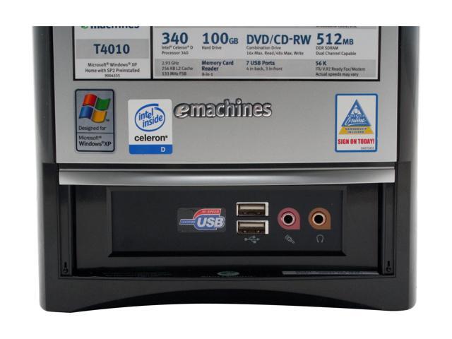 eMachines Desktop PC T4010 Intel Celeron D 340 512MB DDR 100GB HDD ...