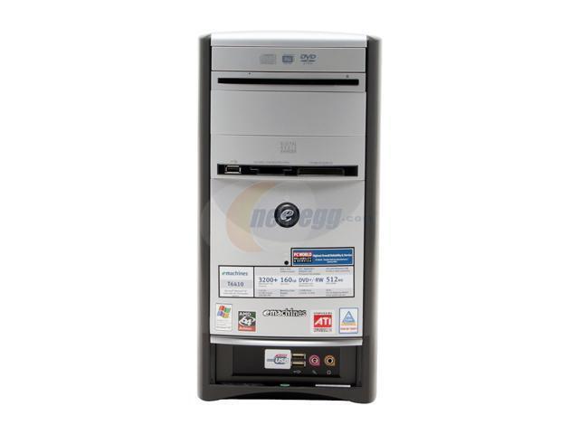 eMachines Desktop PC T6410 3200+ 512MB DDR 160GB HDD Windows XP Home ...