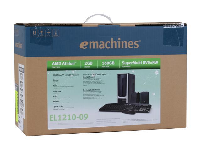 eMachines Desktop PC EL1210-09 AMD Athlon 64 LE-1620 2GB DDR2 160GB HDD ...