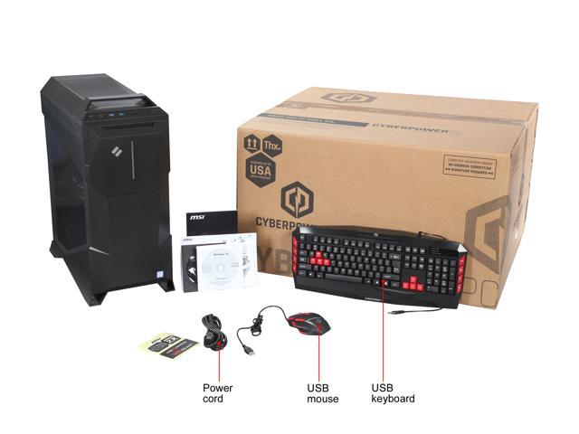 CyberpowerPC Desktop Computer SYBER M VR300TLQ Intel Core i7-7700K 16GB ...
