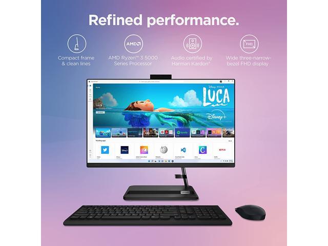 Lenovo All-in-One PC IdeaCentre AIO 3-2022 Ryzen 3 5425U, 8 GB DDR4, 256 GB SSD, 1 TB HDD ...