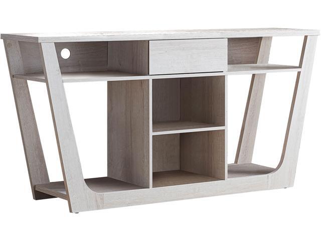 Furniture of America White Oak Frankl Modern Wood 60-Inch TV Stand ...