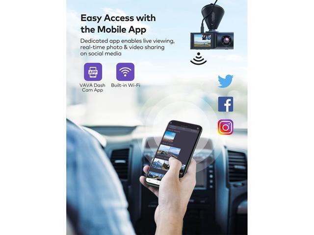 VAVA VD009 Dual Dash Cam, 2K Front 1080p Cabin 30fps Car Camera, Sony ...