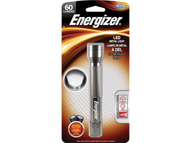 Eveready ENML2AASCT 2AA LED Metal Flashlight - Aluminum Body - Silver ...
