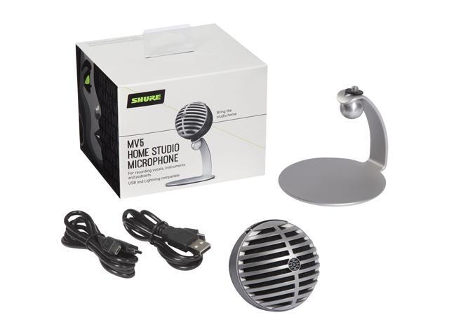 Shure - MV5 USB Condenser Microphone - Silver - Newegg.com