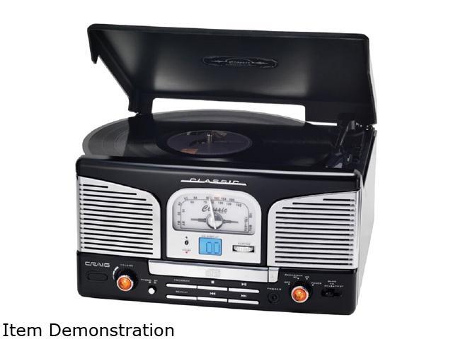 Craig Electronics CD686 Turntable System with CD, Radio, and Bluetooth ...