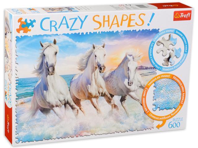 Trefl 600 Piece Crazy Shape Jigsaw Puzzle Horses Gallop Among the Waves ...
