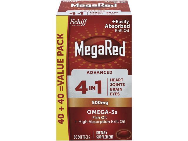 Schiff Vitamins MEGARED Advanced 4 in 1 Omega-3 Softgel, 80 Count ...