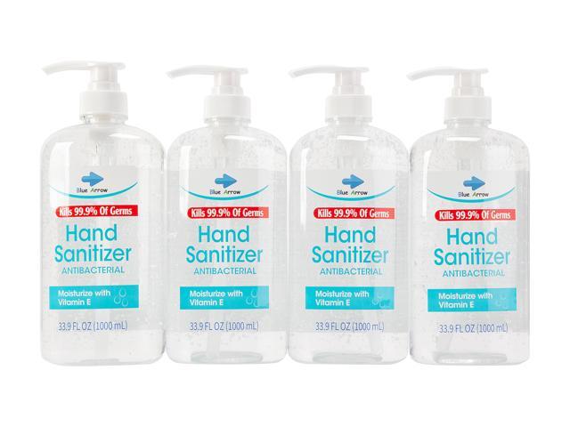 Blue Arrow Hand Sanitizer, 33.9 oz. (1,000 ml) Bottle, 4 Pack - Total ...