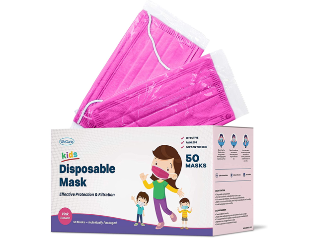 WeCare Disposable Face Mask, 3-Ply with Ear Loop (50 Individually ...