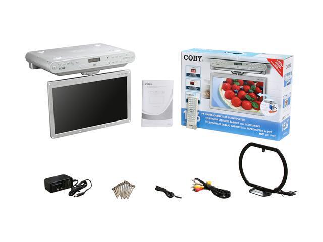 COBY KTFDVD1560 15" Silver Under-The-Cabinet LCD TV With Built-In DVD ...