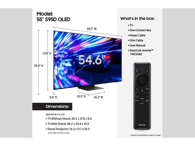 Samsung OLED S95D 55" Class OLED Tizen Smart TV (QN55S95DAFXZA, 2024 ...