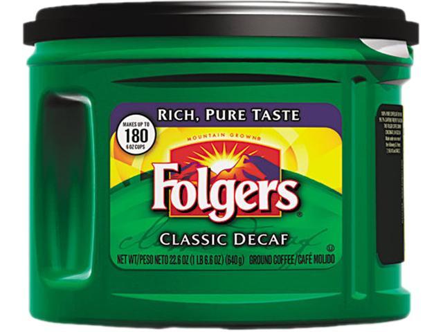 Folgers 00374CT Ground Coffee, Classic Roast Decaffeinated, Ground, 22. ...