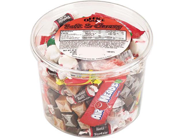 Office Snax 00013 Soft & Chewy Mix, Assorted Soft Candy, 2lb Plastic ...