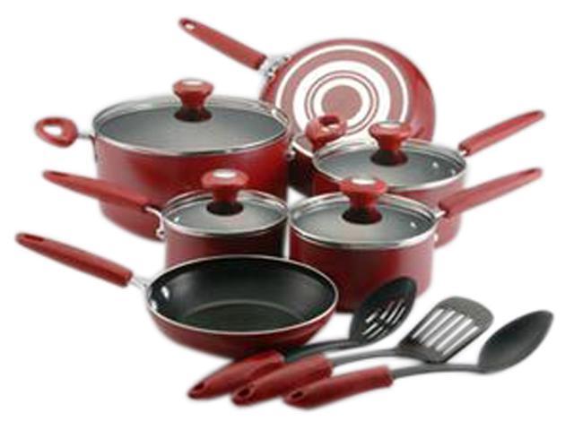 FARBERWARE Culinary Colors 20807 13-Piece Cookware Set, Red - Newegg.com