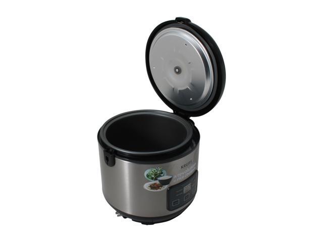 KRUPS FDH212-76 Black/Stainless Steel 10-Cup Automatic Rice Cooker ...