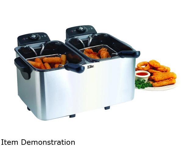 Elite Platinum EDF-4080 Stainless Steel Dual Deep Fryer 2 x 4Qt ...